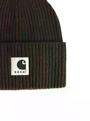 Sacai X Carhartt Wip Logo-appliqué Beanie