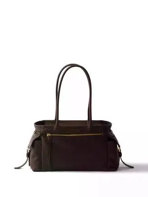 Prada Medium Explore Leather Tote Bag - Brown