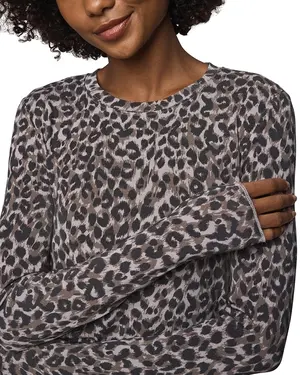 Splendid Long Sleeve Printed Tee - Leopard