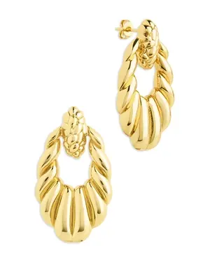 Sterling Forever Enid Textured Drop Earrings - Gold
