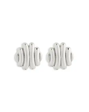 Sterling Forever Rudy Textured Stud Earrings - Silver