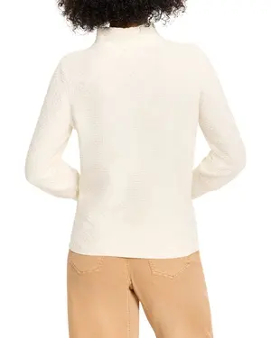NIC+ZOE Textured Diamonds Sweater - Classic Cream
