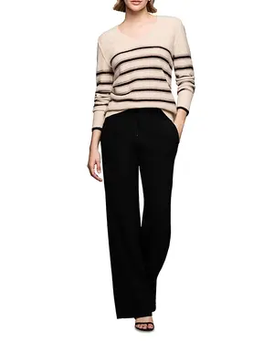 NIC+ZOE Sparkle Stripe V-neck Sweater