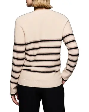 NIC+ZOE Sparkle Stripe V-neck Sweater