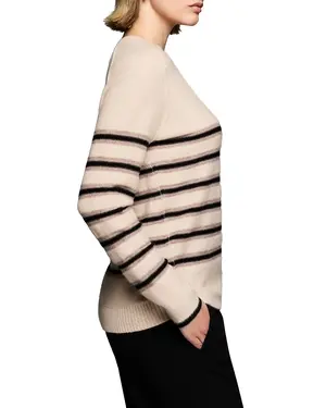 NIC+ZOE Sparkle Stripe V-neck Sweater