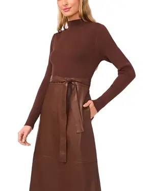 Ted Baker London Oneida Mixed Media Dress - Cocoa - 86% Off | Editorialist
