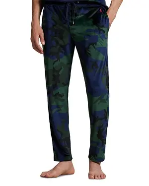 Ralph Lauren Slim Fit Velour Pajama Pants - Black