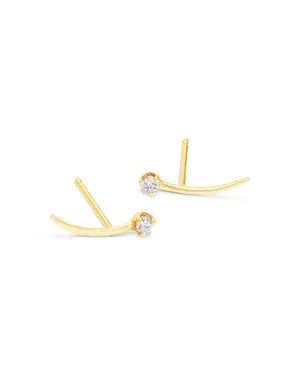 Zoe Chicco 14k Yellow Diamond Wisp Stud Earrings