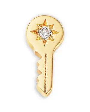 Zoe Chicco 14k Yellow Diamond Key Single Stud Earring - Gold