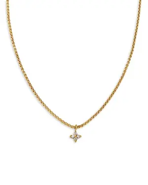 Zoe Chicco 14k Yellow Diamond Flower Pendant Necklace - Gold