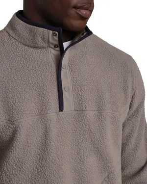RHONE Fairbanks Quarter Snap Sweater - Foggy Taupe