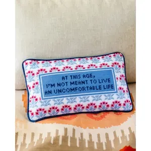 FURBISH Uncomfortable Life Needlepoint Pillow - Houndstooth