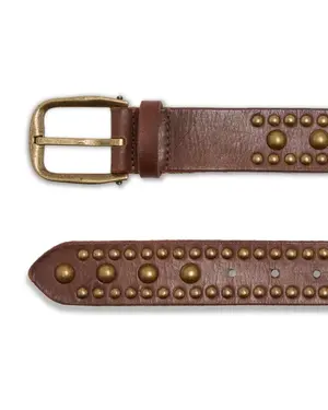 Free People We The Free Sola Stud Leather Belt - Cognac
