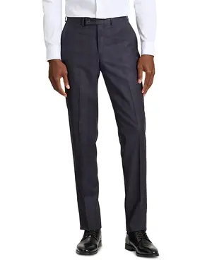 Ted Baker London Plaid Modern-fit Suit Pants - Navy/wine