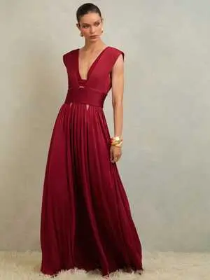 REISS Jasmine Atelier Cut-out Pleated Maxi Dress