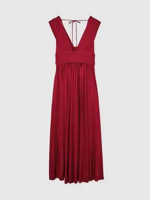 REISS Jasmine Atelier Cut-out Pleated Maxi Dress