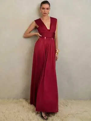 REISS Jasmine Atelier Cut-out Pleated Maxi Dress