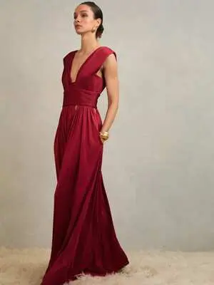 REISS Jasmine Atelier Cut-out Pleated Maxi Dress