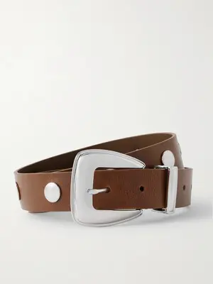 THE FRANKIE SHOP Perth Studded Leather Belt - Brown