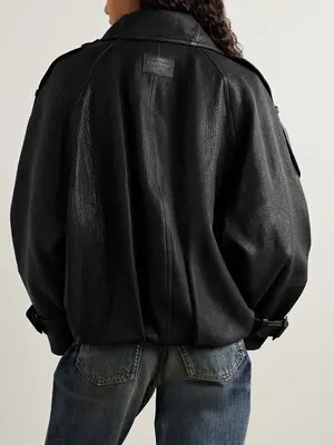 Acne Studios Double-breasted Textured-leather Jacket