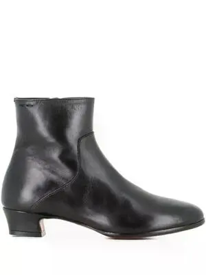 ALEXANDER HOTTO 35mm Zip-up Leather Ankle Boots