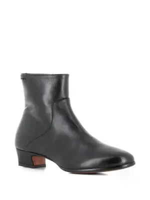 ALEXANDER HOTTO 35mm Zip-up Leather Ankle Boots