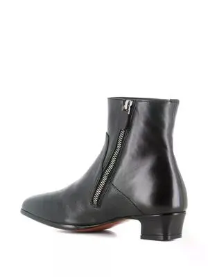ALEXANDER HOTTO 35mm Zip-up Leather Ankle Boots