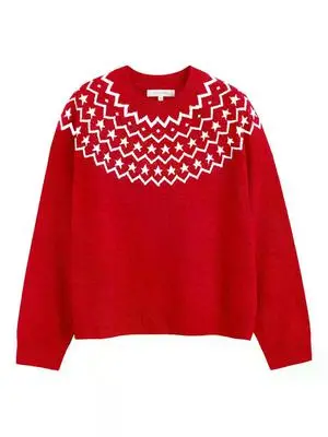 Chinti & Parker Star-motif Wool Sweater - Red