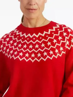 Chinti & Parker Star-motif Wool Sweater - Red
