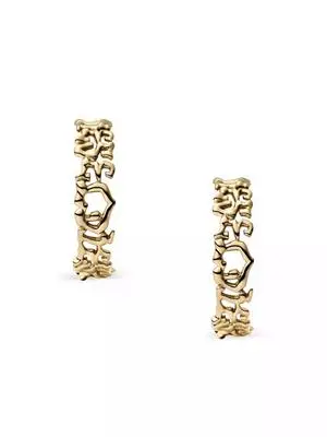 DIESEL® Logo Hoop Earrings - Gold