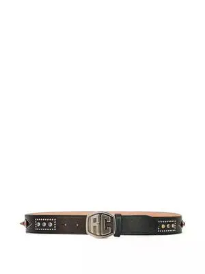Roberto Cavalli Stone-studded Buckle Belt - Black