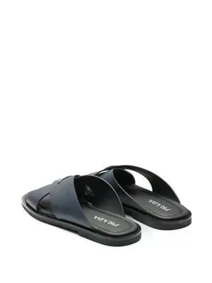 Prada Saffiano Leather Triangle-logo Sandals