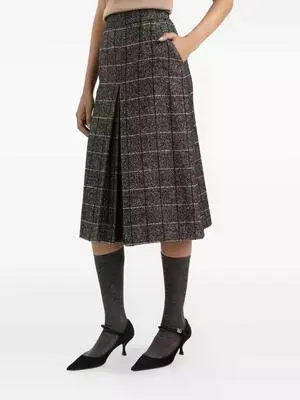 Dolce & Gabbana Checked Pleated Midi Skirt