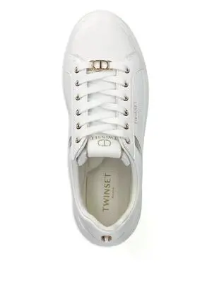 TWINSET Logo-embossed Leather Sneakers