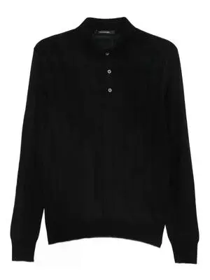 Tagliatore Buttoned Ribbed Polo Shirt