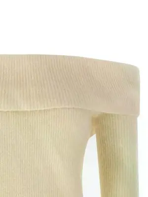 Rick Owens Cowl Ribbed Sweater - Neutrals