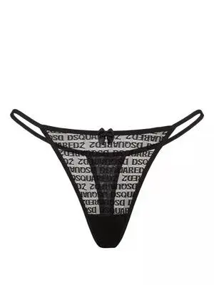Dsquared2 All-over Logo Thong - Black