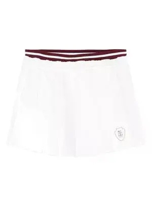 Brunello Cucinelli Striped Pleated Skirt - White
