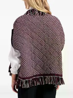 La DoubleJ Camelia Fringed-trim Cape