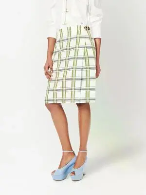 Victoria Beckham Check Wrap Skirt