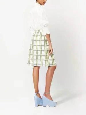 Victoria Beckham Check Wrap Skirt