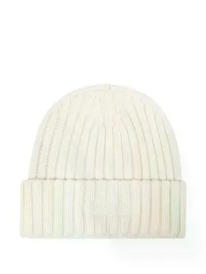MC2 SAINT BARTH Ribbed Embroidery Beanie - White
