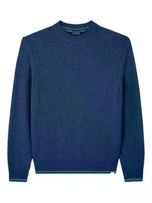 Paul & Shark Crew-neck Ribbed Knit Sweater