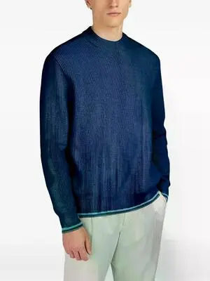 Paul & Shark Crew-neck Ribbed Knit Sweater