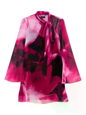 Versace Printed Tie-neck Blouse