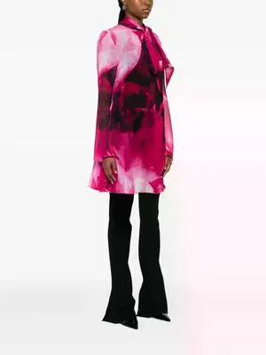 Versace Printed Tie-neck Blouse