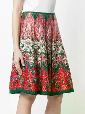 Alexander McQueen Floral Print Midi Skirt