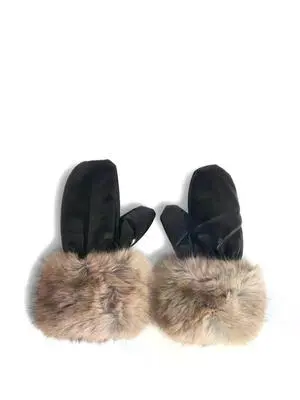 STAND STUDIO Jane Faux-fur Gloves - Black