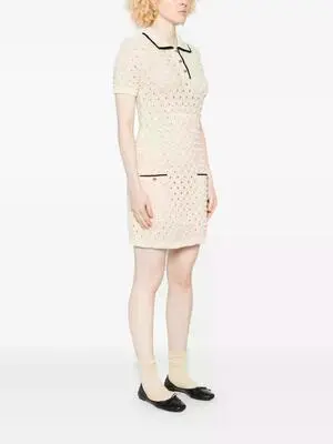 FRAME The Bauble Open-knit Mini Dress - Neutrals