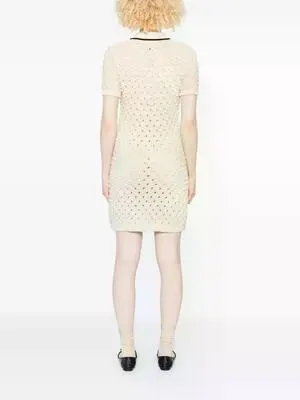 FRAME The Bauble Open-knit Mini Dress - Neutrals